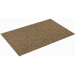 Teppich "DUNE Leaves Taupe", beige, B:60cm H:8mm L:90cm, Polyester, Polypropylen, wash+dry by Kleen-Tex, Teppiche, Teppich