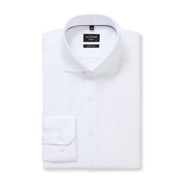 OLYMP Herren Langarmhemd "No 6 six"wei&szlig;, Gr. 39, Web, Obermaterial: 97% Baumwolle, 3% Elastolefin, Hemden, Royal Kentkragen, Businesshemd, super slim