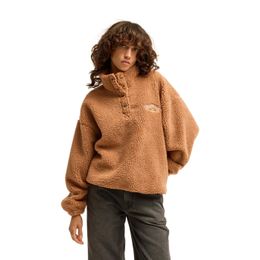 Fleecepullover Billabong "Run The Road", Damen, Gr. L, braun (sugar almond), Obermaterial: 100% Polyester., Sweatshirts Fleecepullover