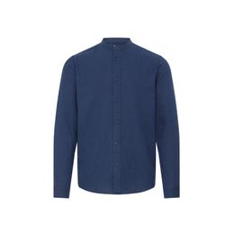 Leinenhemd Blend "Leinenhemd BHLines", Herren, Gr. L, N-Gr, blau (marineblaus), Obermaterial: 55% Leinen LI. 45% Viskose CV., Hemden