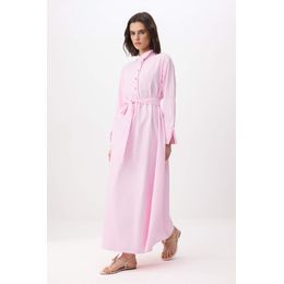 Rosa Maxikleid mit flachem, langem A-Linien-Schnitt und Hijab-Stil f&uuml;r Damen
