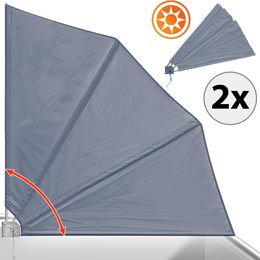 Detex Balkonf&auml;cher 2er-Set Anthrazit 140x140cm klappbar