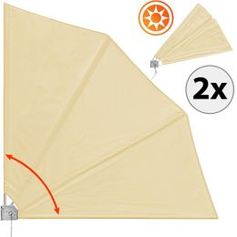 Detex Balkonf&auml;cher 2er-Set Beige 140x140cm klappbar