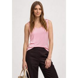 Tr&auml;gertop Street One, Damen, Gr. 34, vintage blush, Web, 50% Baumwolle, 50% Modal, unifarben, normal normal, V-Ausschnitt, abgesteppt, Tops Tr&auml;gertop, mit V-Ausschnitt