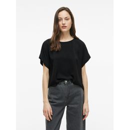Kurzarmshirt Vila "VIJOSA S/S TOP - NOOS", Damen, Gr. 34, schwarz (schwarz beauty), Jersey, Obermaterial: 100% Polyester, unifarben, normal normal, Rundhals, Shirts