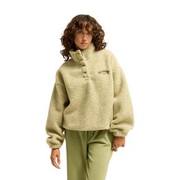Fleecepullover Billabong "Run The Road", Damen, Gr. L, beige (smoke gr&uuml;n), Obermaterial: 100% Polyester., Sweatshirts Fleecepullover
