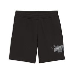 Sporthose Puma "Essentials Camo Shorts Jungen", Kinder, Gr. 140, Normalgr&ouml;&szlig;en, schwarz, Obermaterial: 68% Baumwolle, 32% Polyester. Tasche &ndash; Oben: 100% Baumwolle, regular fit, Hosen Sporthose