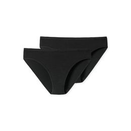 Taillenslip Schiesser "Modal Essentials", Damen, Gr. 38, schwarz (000, schwarz), Single Jersey, Obermaterial: 80% Modal, 10% Elasthan, 10% Polyester, Abriebeffekte, unifarben, k&ouml;rpernah, Unterhosen Taillenslip, mit Glanzgarn-Details