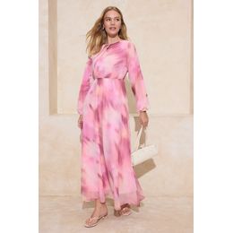 Langes, l&auml;ssiges/alltagstaugliches Maxikleid mit Farbverlauf und A-Linien-Schnitt, Hijab-Stil