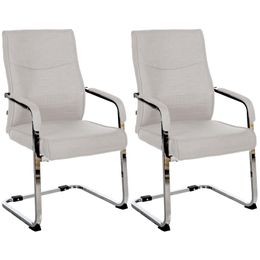 CLP Esszimmerst&uuml;hle 2er Set ergonomisch Hobart, Freischwinger mit Armlehnen gepolstert, Metallgestelle stabil, Konferenzst&uuml;hle modern