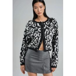 Leopardenmuster Button-Up Cardigan