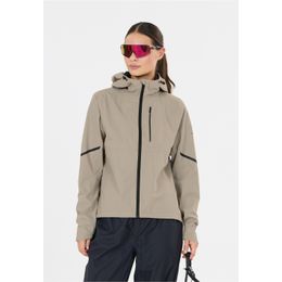 Regenjacke Endurance "Seren", Damen, Gr. 38, taupe, 100% Polyester, unifarben, kurz, hoch geschlossener Ausschnitt, Jacken Regenjacke, in wasserabweisender Qualit&auml;t f&uuml;r Fahrrad und MTB