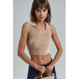Kabelstrick V-Ausschnitt Pullover