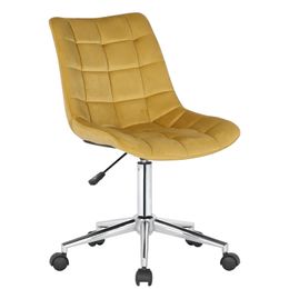 CLP B&uuml;rostuhl Medford Samt I Drehstuhl F&uuml;r Home-Office I Schreibtischstuhl H&ouml;henverstellbar Mit Drehfunktion, Metallgestell Und Rollen