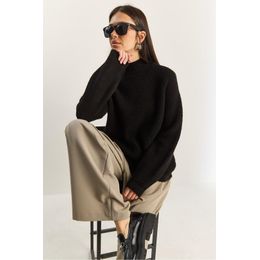 Oversized Rundhalsausschnitt Strickpullover