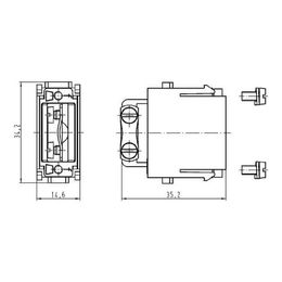 HARTING Adapter-Modul ohne D-Sub-Einsatz 09140009931)