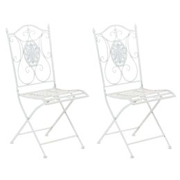 CLP 2er-Set Gartenstuhl Sibell im Landhausstil, aus Metall mit klappbarem Design, ideal f&uuml;r Terrasse oder Balkon, in 6 Farben erh&auml;ltlich