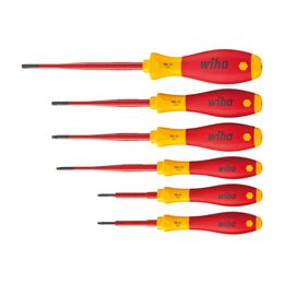 wiha Schraubendreher Set SoftFinish&reg; electric slimFix TX Tamper Resistant (mit Bohrung) 6-tlg. (41245)