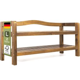 Casaria Schuhregal Akazienholz 2 Etagen