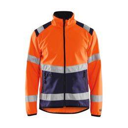 BLAKL&Auml;DER Blakl&auml;der Warnschutz-Softshell-Jacke, orange / marineblau, Unisex-Gr&ouml;&szlig;e: L (487725165389L)