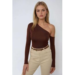 Asymmetrischer Kragen Drapierter Body