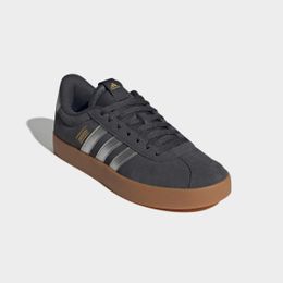 Sneaker adidas Sportswear "VL COURT 3.0", Damen, Gr. 36, carbon, silber metallic, gold metallic, Leder, Synthetik, Schuhe Sneaker, inspiriert vom Design des adidas samba, Topseller