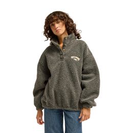 Fleecepullover Billabong "Run The Road", Damen, Gr. L, grau (off schwarz), Obermaterial: 100% Polyester., Sweatshirts Fleecepullover