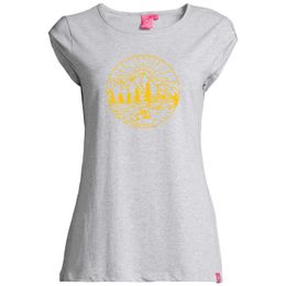 T-Shirt SALZHAUT "Shirt BIIKE - CAMPER", Damen, Gr. XS, grau (grau melange), Obermaterial: 100% Baumwolle CO., Shirts T-Shirt