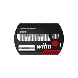 wiha Bit Set FlipSelector 13 teilig I mit G&uuml;rtelclip I Standard 25 mm Kreuz, Pozidriv, TX I magnetischer Bithalter I 1/4 Zoll C6,3 (39060))
