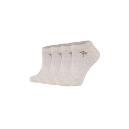 JOOP! Sneakersocken JOOP "4er Pack", Damen, Gr. 35-38, beige (nature melange), 86% Baumwolle, 11% Polyamid, 3% Elasthan, meliert, Socken Sneakersocken