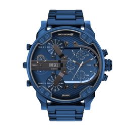 Chronograph Diesel "MR. DADDY 2.0", blau, blau, Armbanduhren, Herren, Chronograph, Quarzuhr, Armbanduhr, Herrenuhr, Edelstahlarmband, analog, Tag