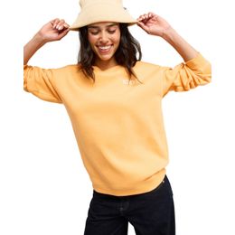 Sweatshirt Roxy "Surf Stoked Brushed", Damen, Gr. L, gelb (mock orange), Obermaterial: 60% Baumwolle, 40% Polyester., Sweatshirts Sweatshirt