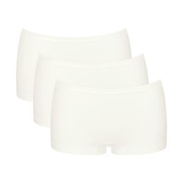 Panty Sloggi "GO Daily Cotton", Damen, Gr. L, wei&szlig; (silk wei&szlig;), Single Jersey, Obermaterial: 95% Baumwolle, 5% Elasthan, Unterhosen Panty, Glanz-Effekt Details, elastisch, bequem, Baumwollmix