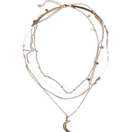 Edelstahlkette Urban Classics "Urban Classics Unisex Stars Layering Necklace", gold, Halsketten, Herren, onesize, Eisen, Edelstahlkette