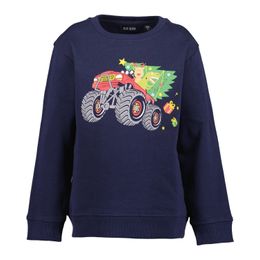 Sweater Blue Seven "Blue Seven Sweatshirt Christmas", Jungen, Gr. 104, blau (5900, nachtblau), 100% Baumwolle, normal normal, Rundhals, gerader Abschluss, Sweatshirts Sweater