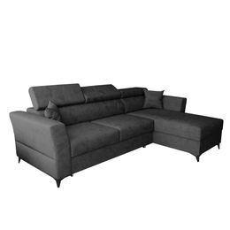 ECKSOFA L Form Ribella Antrazit 265/180/100 cm Rechts mit Schlaffunktion