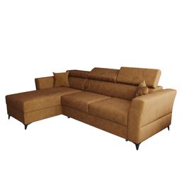 ECKSOFA L Form Ribella Bernstein 265/180/100 cm Links mit Schlaffunktion