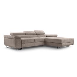 ECKSOFA L Form Arborio Beige 280/203/90 cm Rechts mit Schlaffunktion