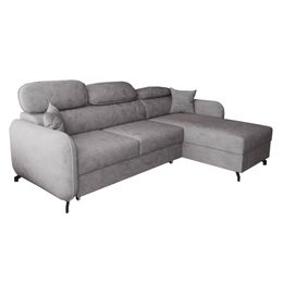 ECKSOFA L Form Ribella 5 Grau 265/180/100 cm Rechts mit Schlaffunktion