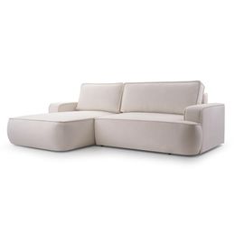 ECKSOFA L Form Ablia Creme 267/168/87 cm mit Schlaffunktion L