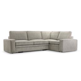 ECKSOFA L Form Treville Hellgrau 296/196/94 cm &ndash; Rechts, mit Bettkasten und Schlaffunktion