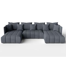 WOHNLANDSCHAFT Veliro U Grau 353/180/83 cm mit Schlaffunktion und Bettkasten