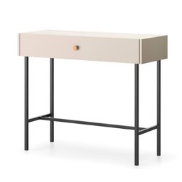 KONSOLENTISCH Dinley 1S Beige 93,2/79/39 cm &ndash; mit schwarzen Beinen im minimalistischen Design