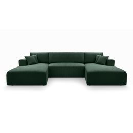 WOHNLANDSCHAFT Catea Gr&uuml;n 364/145/85 cm mit Schlaffunktion