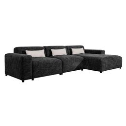 ECKSOFA L Form Jughlio Schwarz 331/165/75 cm Rechts mit Schlaffunktion