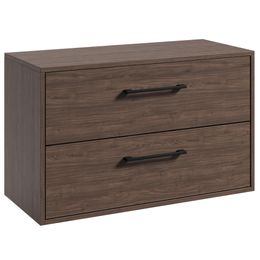 Badplaats WASCHBECKENUNTERSCHRANK Florence 2 Schubladen Walnuss Braun - 80 x 46 x 46 cm