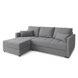 ECKSOFA L Form Dolceo Silbergrau 226/140/78 cm &ndash; Schlaffunktion Universell Links Rechts