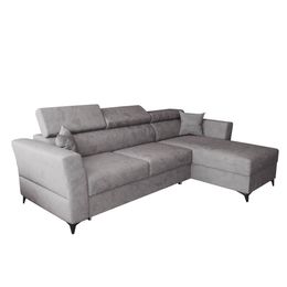ECKSOFA L Form Ribella Grau 265/180/100 cm Rechts mit Schlaffunktion