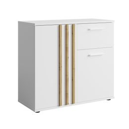 SIDEBOARD Turell 2D1SZ Wei&szlig; 80/73/35 cm &ndash; Kommode mit Schublade