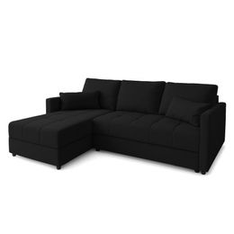 ECKSOFA L Form Dolceo Schwarz 226/140/78 cm &ndash; Schlaffunktion Universell Links Rechts